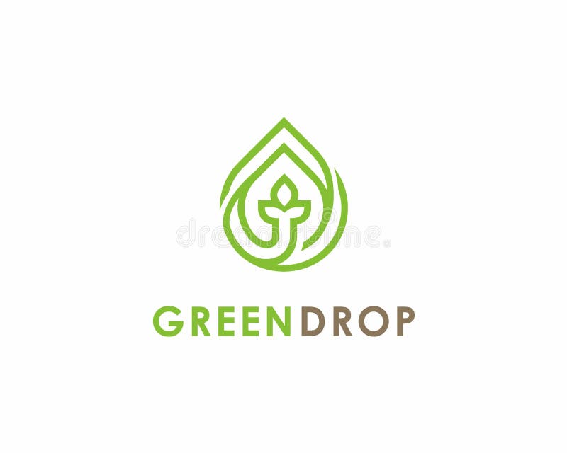Green Drop Logo Design Concept Stock Vector - Illustration of symbol ...