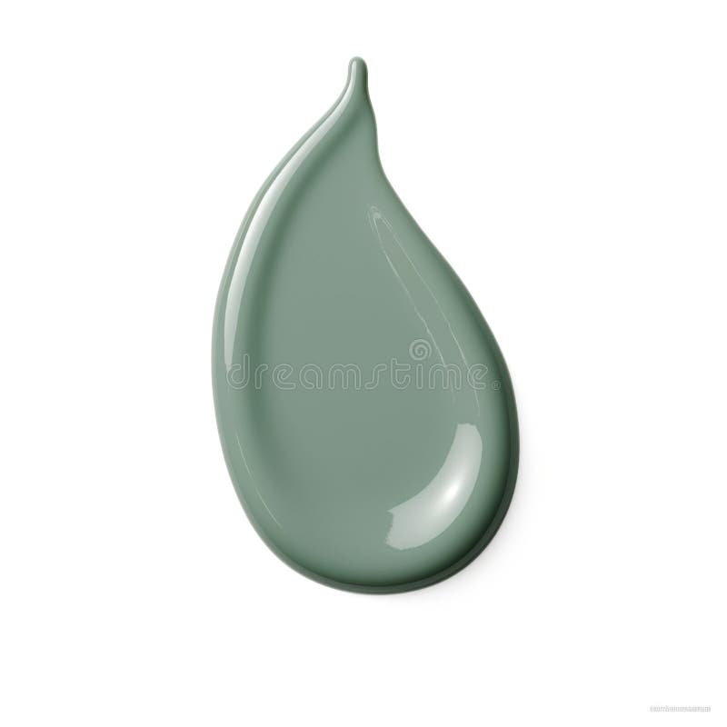 A Green Drop of Paint on a White Surface Stock Illustration ...