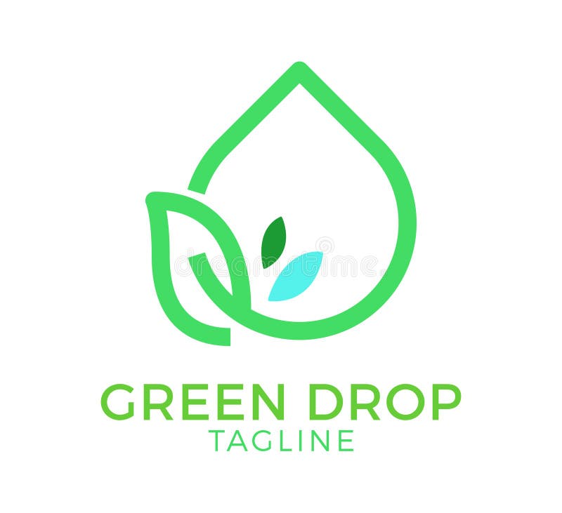 Green Drop Vector Logo Template Design Stock Vector - Illustration of ...