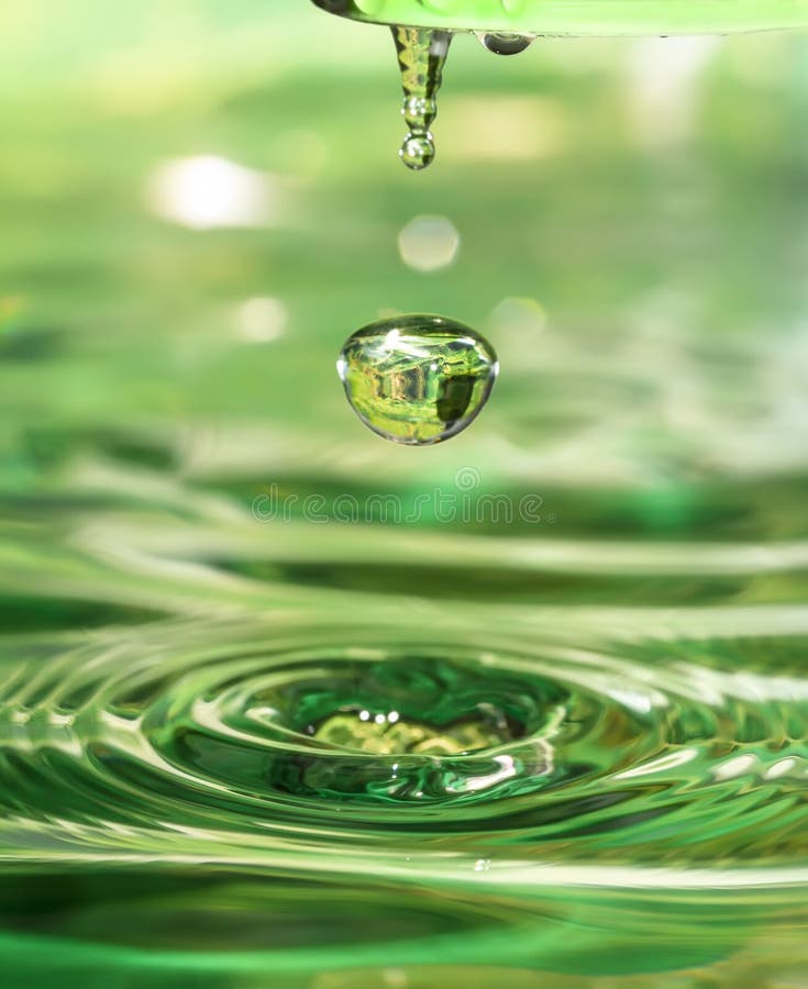 Green drops of water stock photo. Image of drink, droplet - 34930504