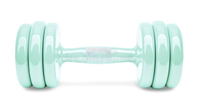 A Green Dumbbell with a White Handle Stock Image - Image of heavy ...