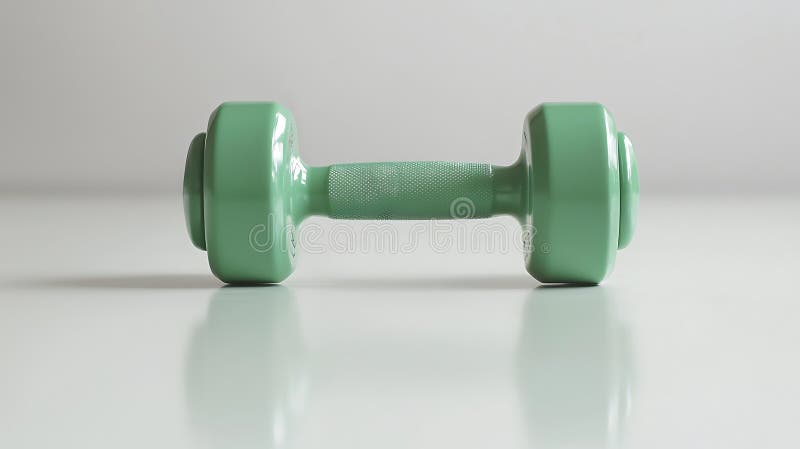 A Green Dumbbell is on a White Surface Stock Photo - Image of concept ...