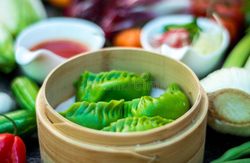 Green dumpling stock image. Image of cuisine, green, asian - 33450325