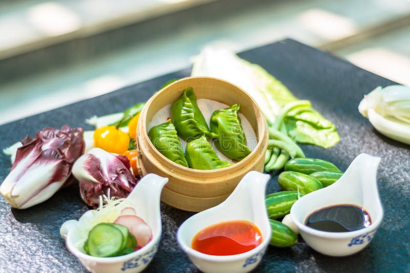 Green dumpling stock image. Image of cuisine, green, asian - 33450325