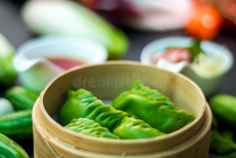 Green dumpling stock image. Image of cuisine, green, asian - 33450325