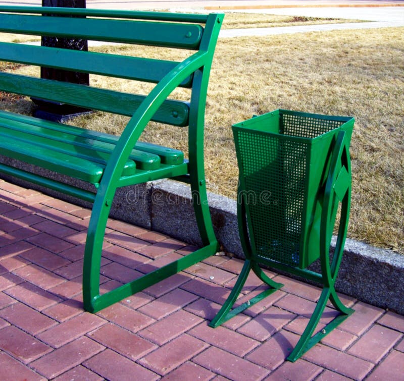 Green Dustbin Contains Overflow Papers Waste Spread Outside No Proper ...