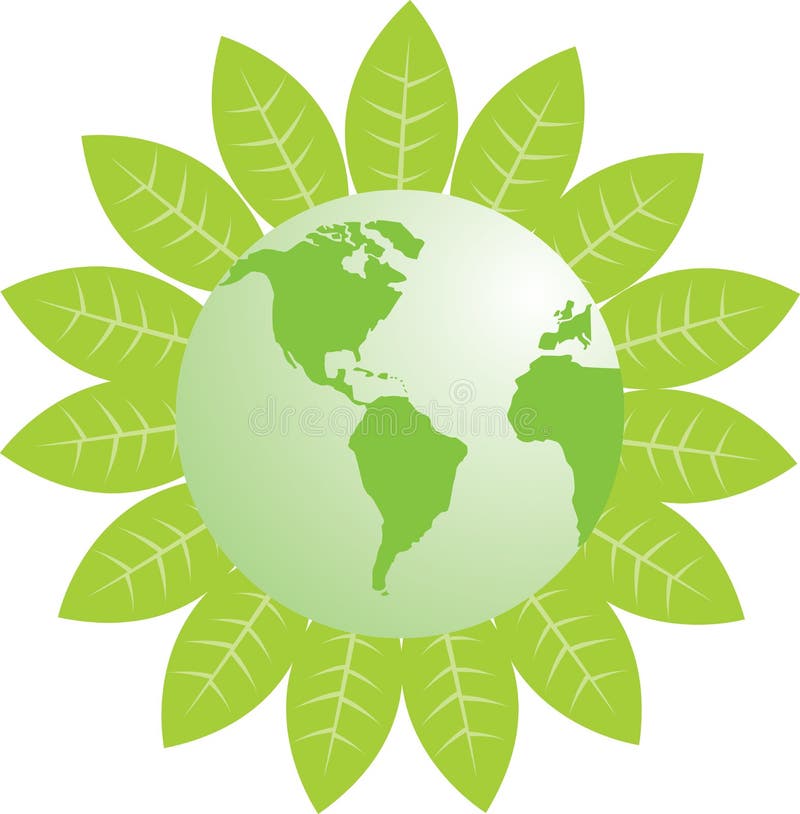 Green Earth stock vector. Illustration of leaf, round - 3330009