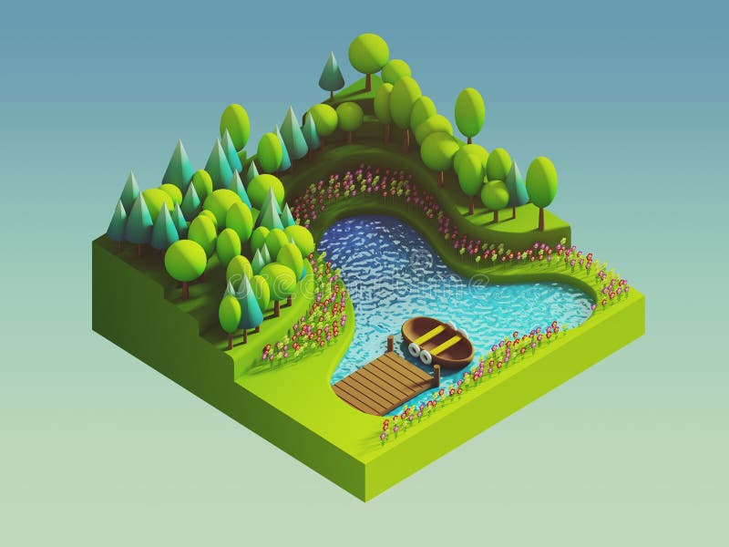 Green Earth Concept in Isometric View Stock Illustration - Illustration ...