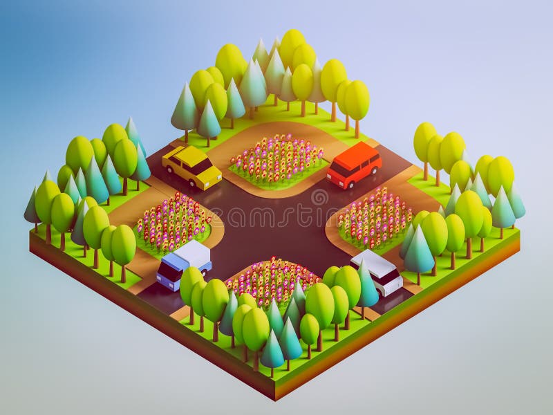 Green Earth Concept in Isometric View Stock Illustration - Illustration ...
