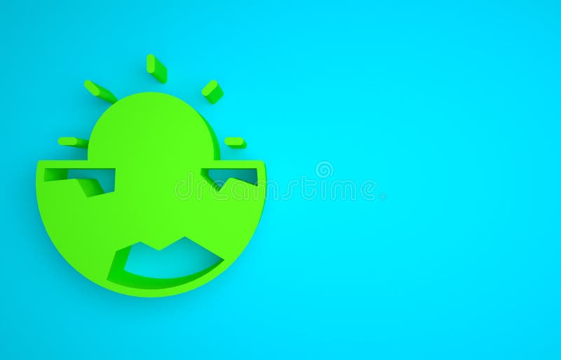Green Earth Core Structure Crust Icon Isolated on Blue Background ...