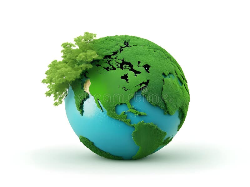 Green Earth Day.Green Earth Globe Isolated on White. Stock Image ... Green Earth Day.Green Earth Globe Isolated on White. Stock Image ...