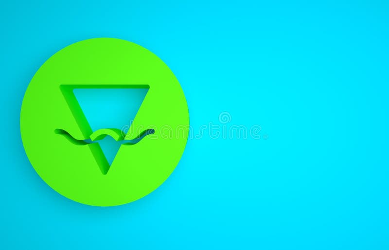 Green Earth Element Of The Symbol Alchemy Icon Isolated On Blue Background Basic Mystic