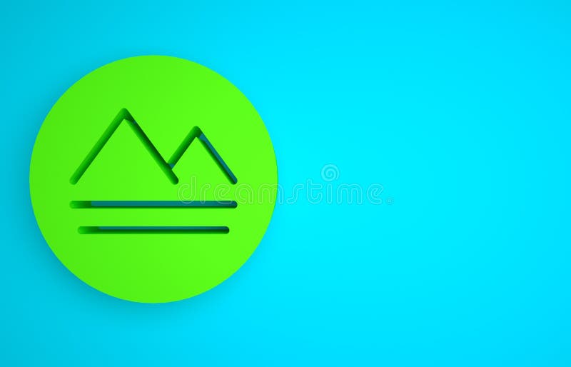 Green Earth Element of the Symbol Alchemy Icon Isolated on Blue ...