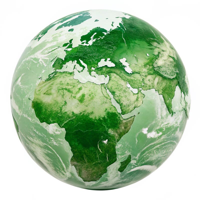 Green Earth Globe Isolated on Transparent Background Stock Illustration ...