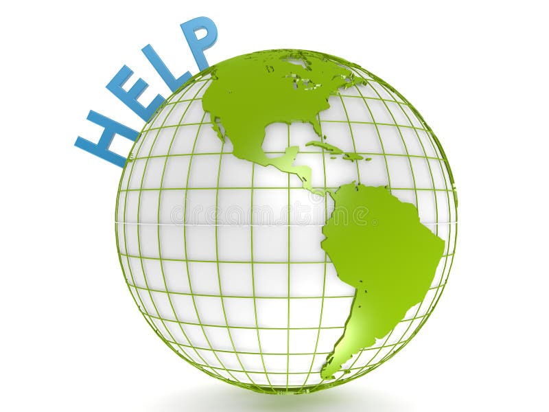 Green earth with help stock illustration. Illustration of care - 45219360