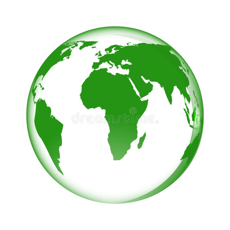 Green Earth Icon. Save the Planet. Isolated on White Stock Vector ...
