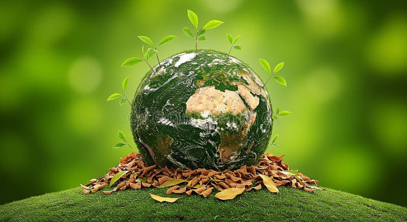 Green Earth Model As Eco Planet Concept Stock Illustration ...