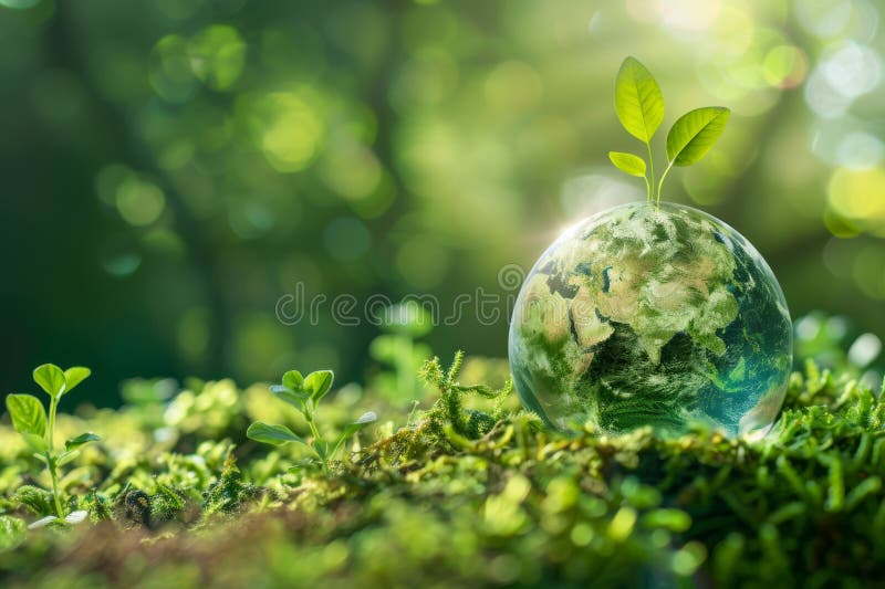 Green Earth Planet,enviromental Protection Concept Stock Image - Image ...