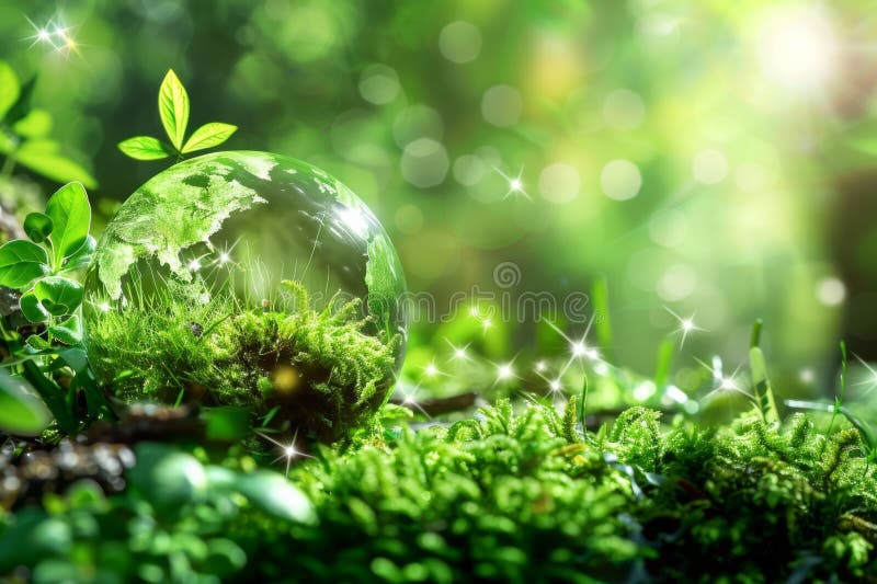 Green Earth Planet,enviromental Protection Concept Stock Image - Image ...