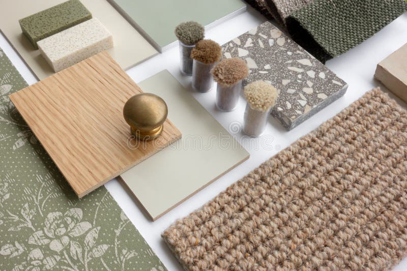 Green Earthy Interior Design Material Board and Sample Board for Home ...