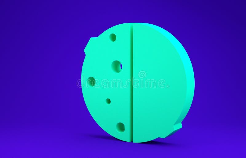 Green Eclipse of the Sun Icon Isolated on Blue Background. Total Sonar ...