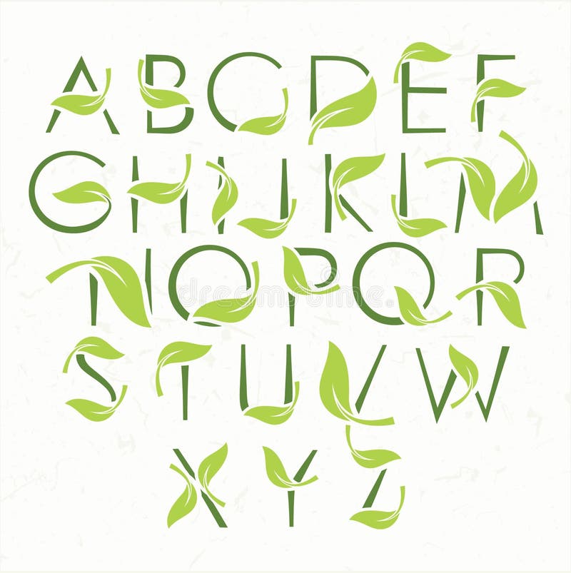 Ornate Swash Alphabet with Leaves Stock Vector - Illustration of ...