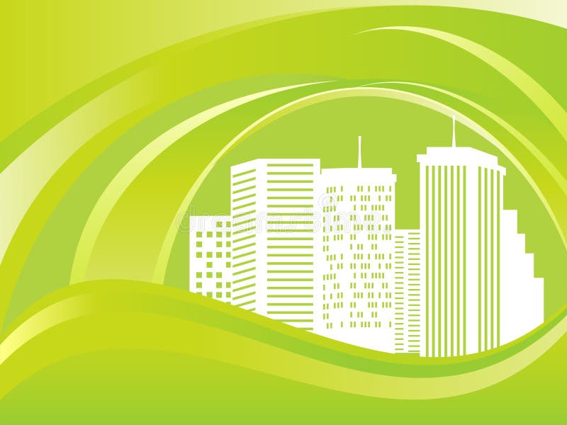 Green eco city stock vector. Illustration of green, ecology - 18326543