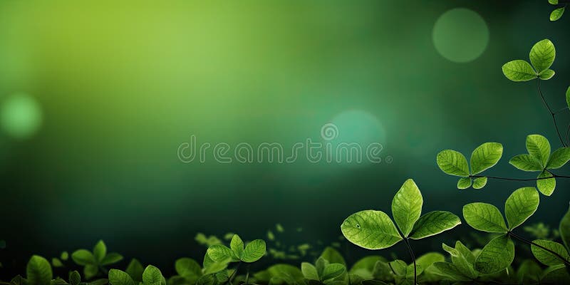 Green Eco-friendly Background with Leaves for Banner or Website Design ...