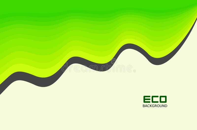 Green Eco Friendly Backgrounds with Wave and Leaf Patterns Stock Vector ...
