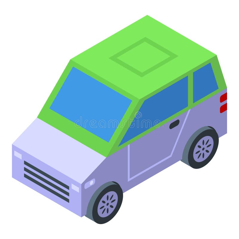 Green Eco Friendly Car Driving with Isometric Projection Stock ...