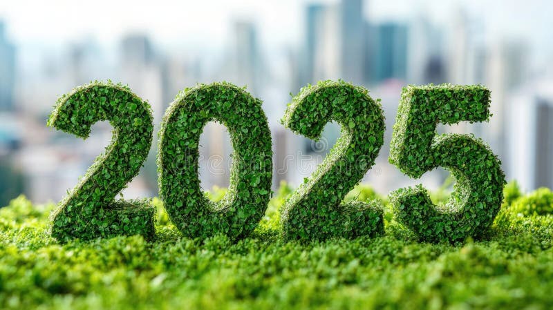 Green 2025: Eco-friendly Future Concept with Urban Skyline in ...