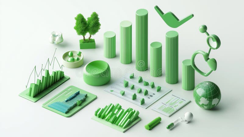Green Eco-friendly Infographic with Charts and Trees, Symbolizing ...