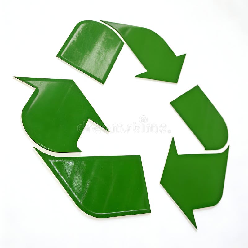 Green Eco-Friendly Recycling Symbol Isolated on White Background Stock ...