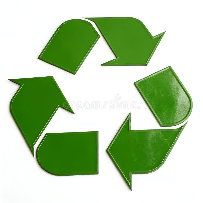 Green Eco-Friendly Recycling Symbol Isolated on White Background Stock ...