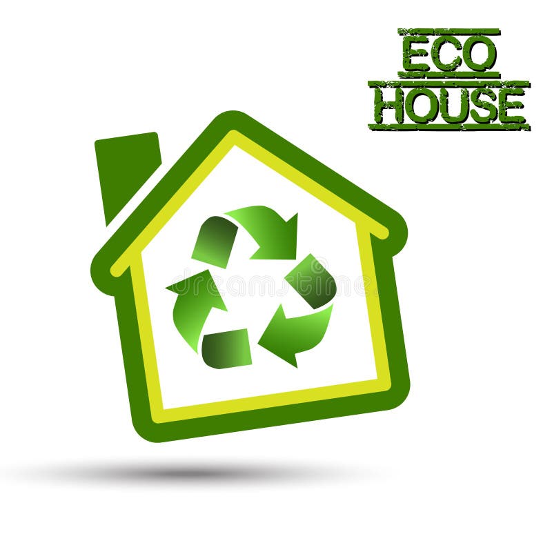 Green House Icon Recycling Symbol Stock Illustration - Illustration of ...