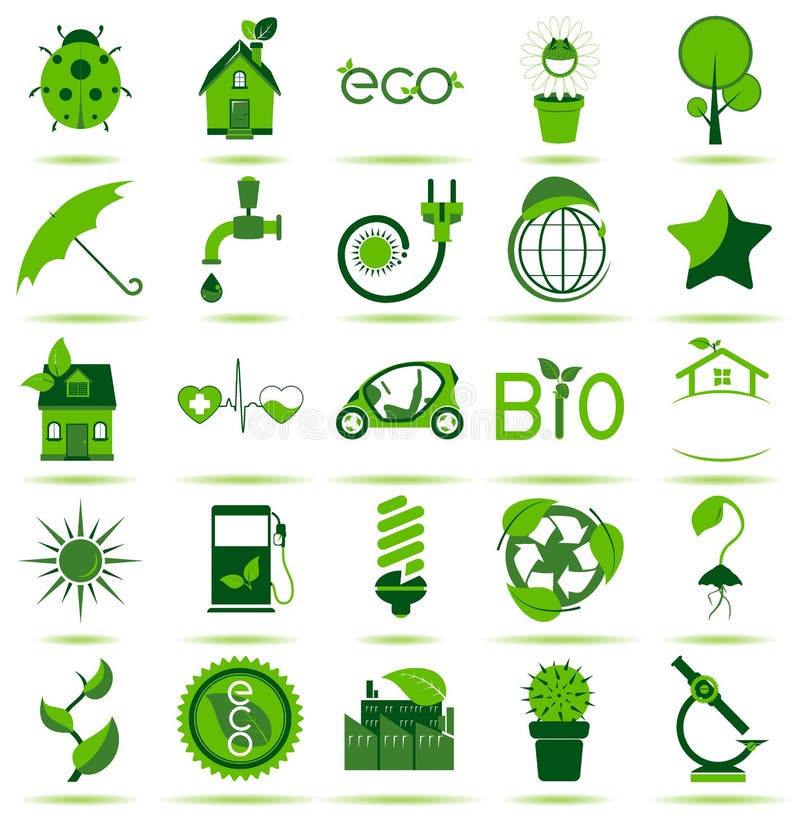 Green Eco Icons stock vector. Illustration of green, water - 50344244