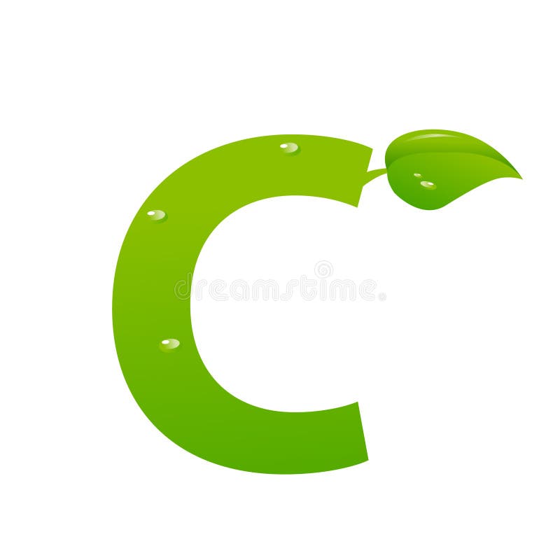 Green eco letter C stock vector. Illustration of ecology - 90857078