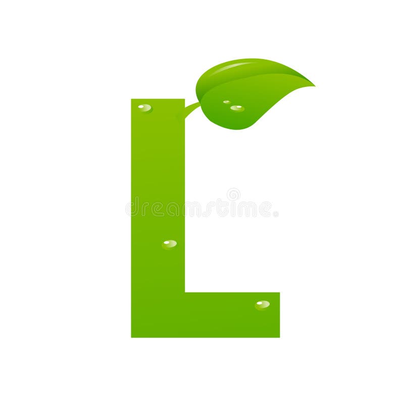 Green eco letter L stock vector. Illustration of sign - 90857125