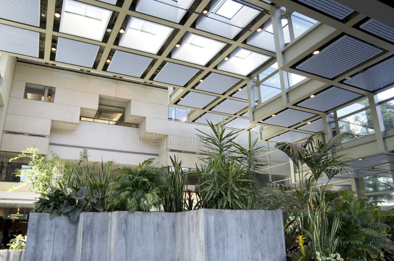 Green Eco Office Building Interiors Natural Light Stock Photo - Image ...