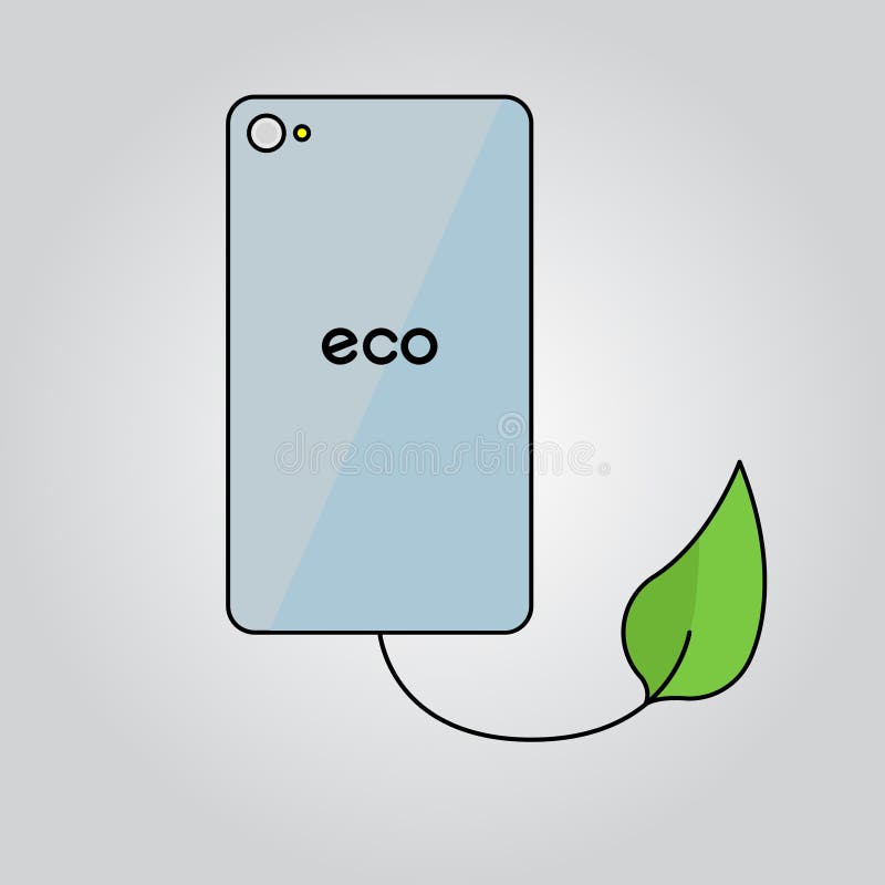 Green eco phone stock illustration. Illustration of power - 80101870