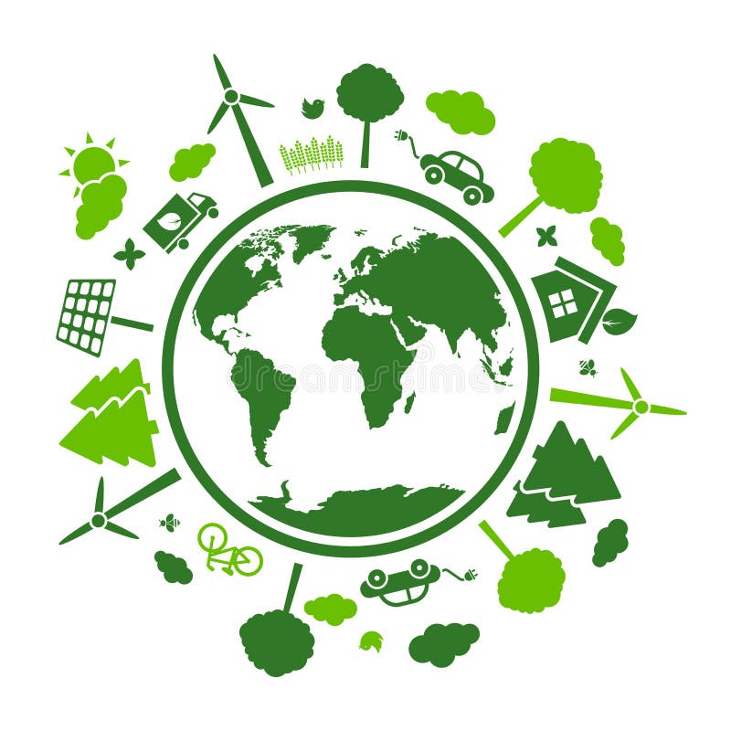 Green eco planet stock vector. Illustration of earth - 71963794