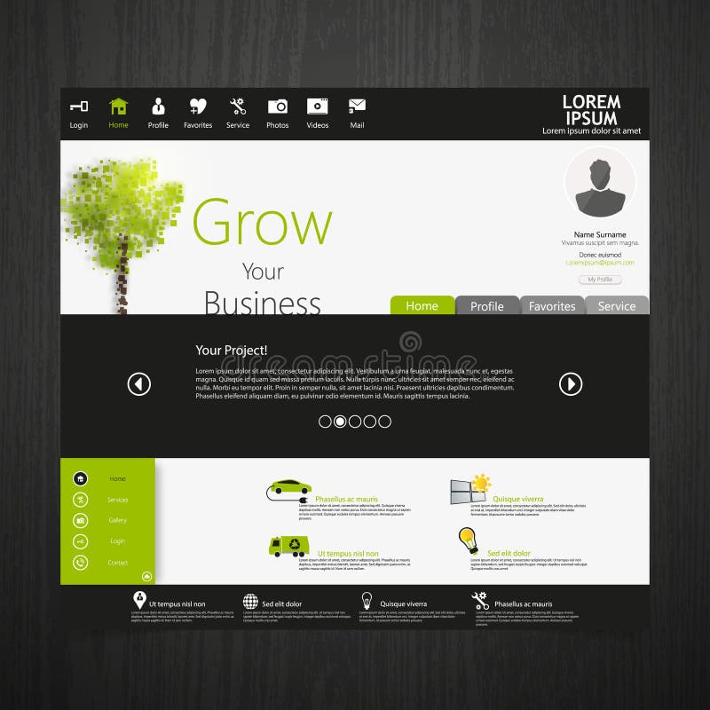 Vector Website Template for Business Stock Vector - Illustration of ...