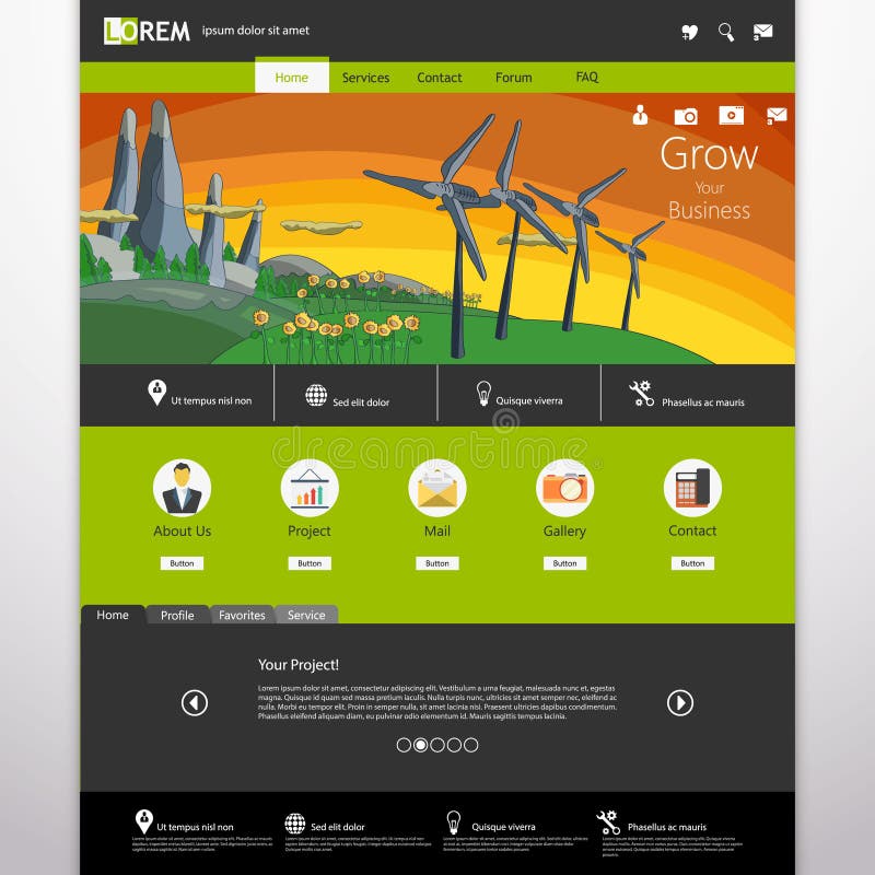 Green eco website stock vector. Illustration of flower - 39490697