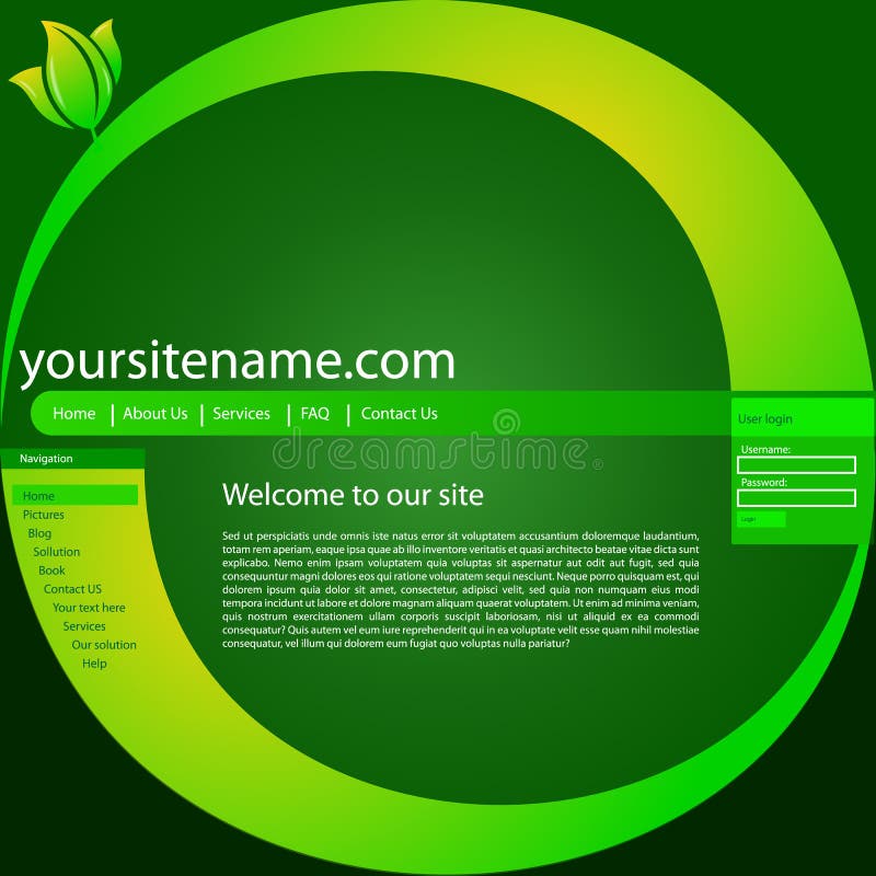 Green Eco Website Template stock vector. Illustration of abstract ...