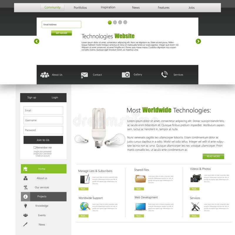 Green Eco Website Template stock vector. Illustration of copy - 49982450