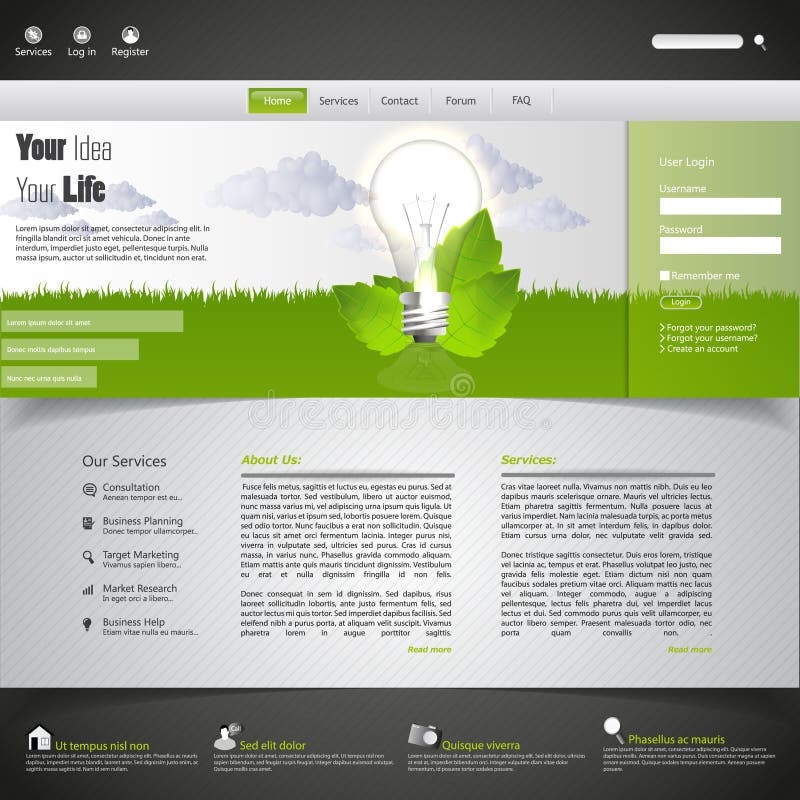 Green eco website template stock vector. Illustration of environmental ...