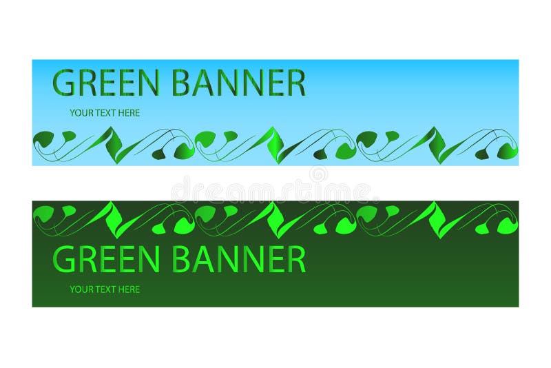 Green Ecological Banner with Green Elements Stock Vector - Illustration ...