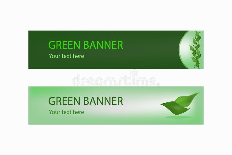 Green Ecological Banner with Green Leaves Stock Vector - Illustration ...