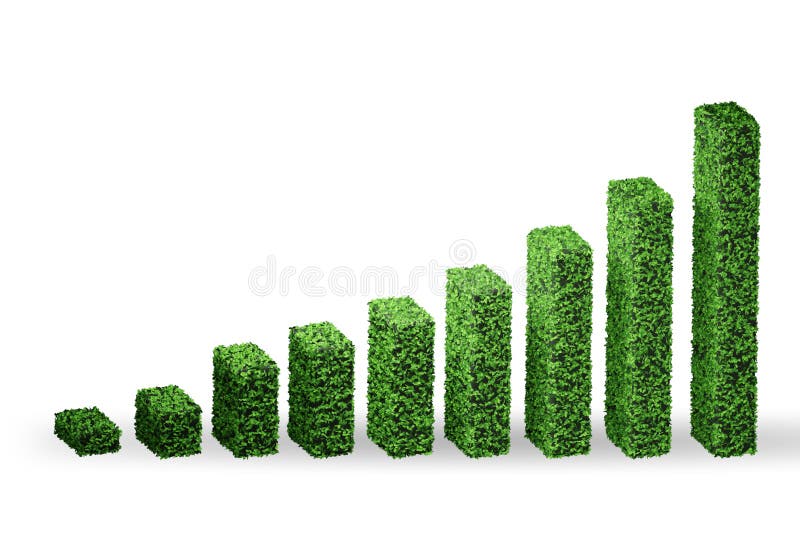 Green Ecological Growth Concept - 3d Rendering Stock Illustration ...