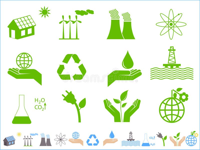 Go Green Icons set - 01 stock vector. Illustration of climate - 20198591